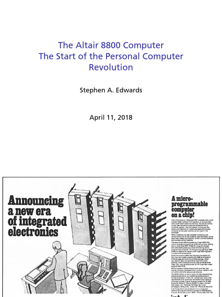 The Altair 8800 Computer The Start of The Personal Computer Revolution ...