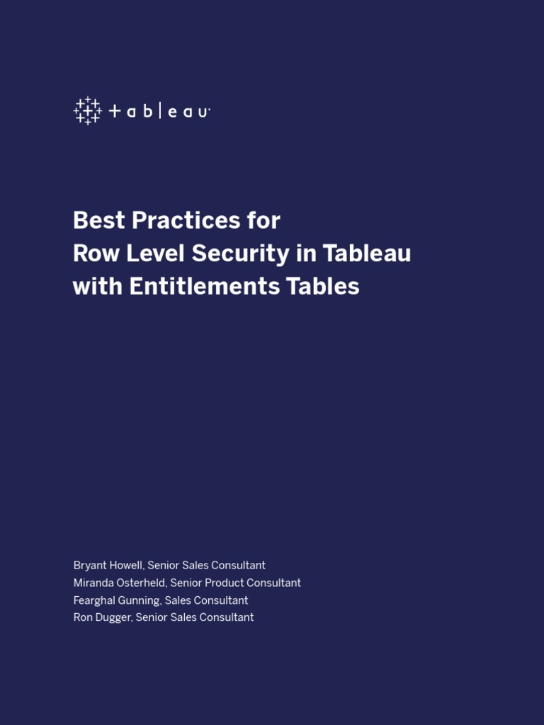 Best Practices for RLS in Tableau | PDF | Databases | Relational Database