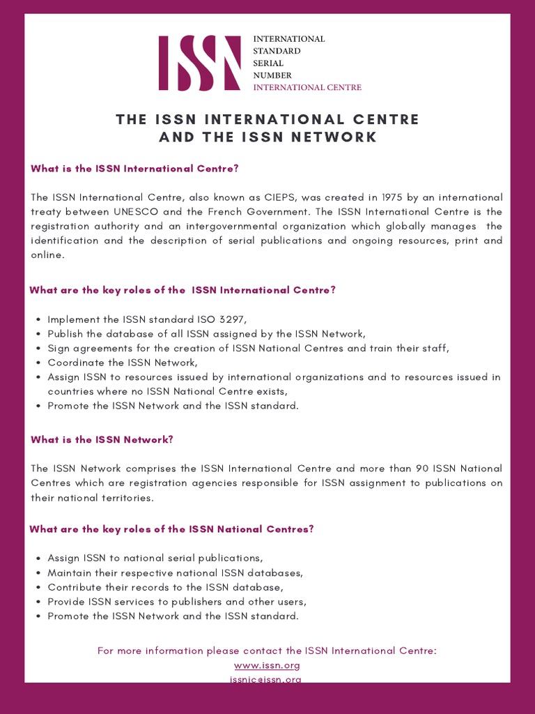 The Issn International Centre and The Issn Network | PDF | Travel