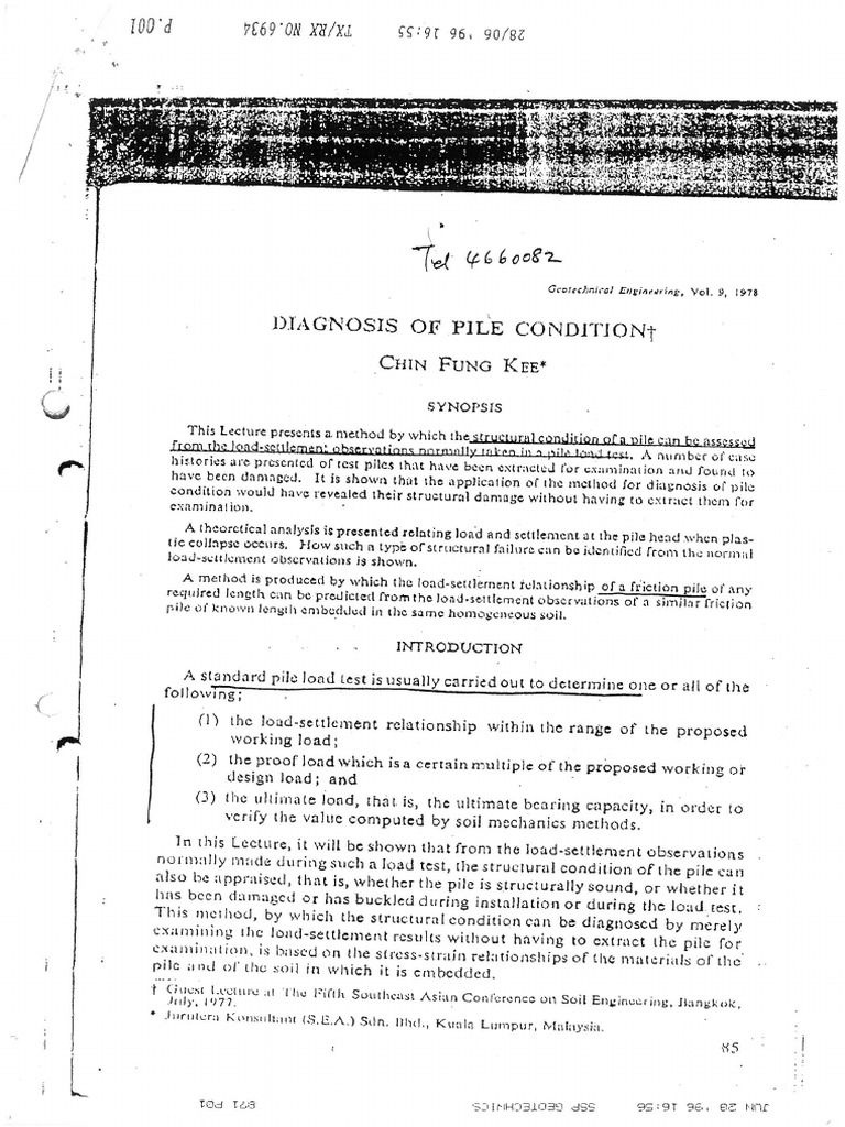 Chin's Plot For Pile Test | PDF