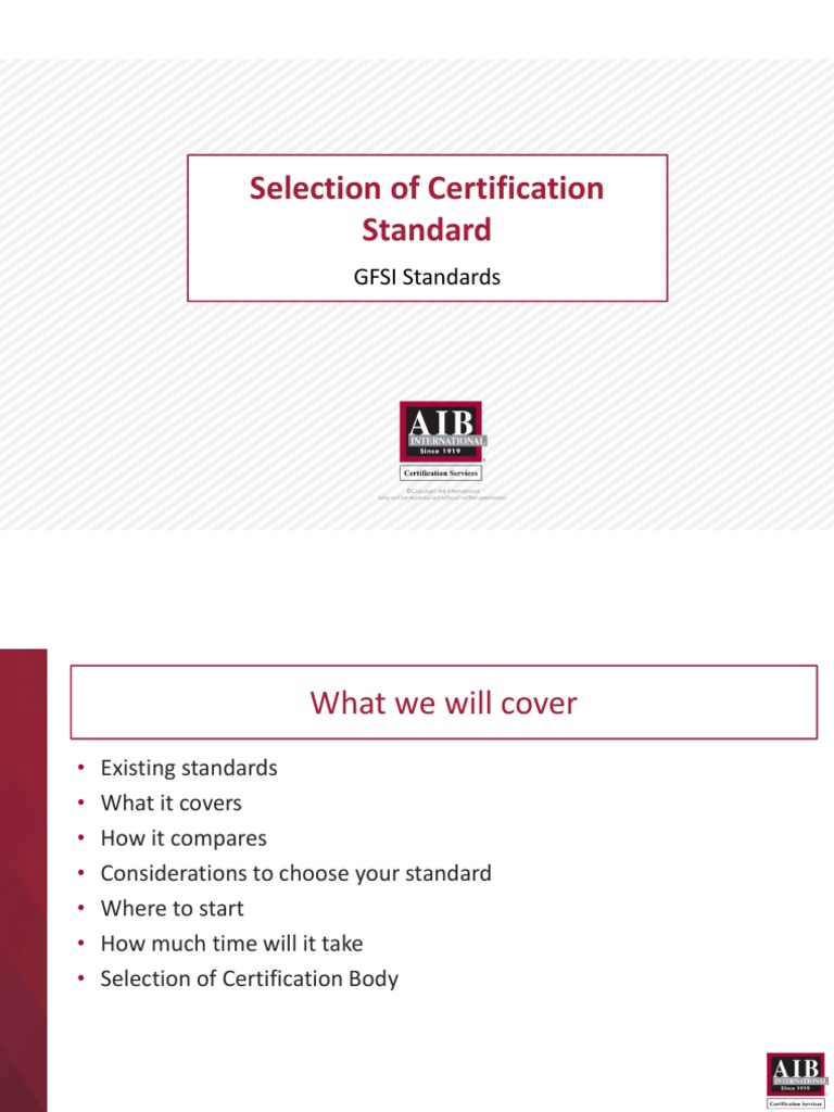 How To Select A GFSI Certification Scheme That Is Best For My Company ...