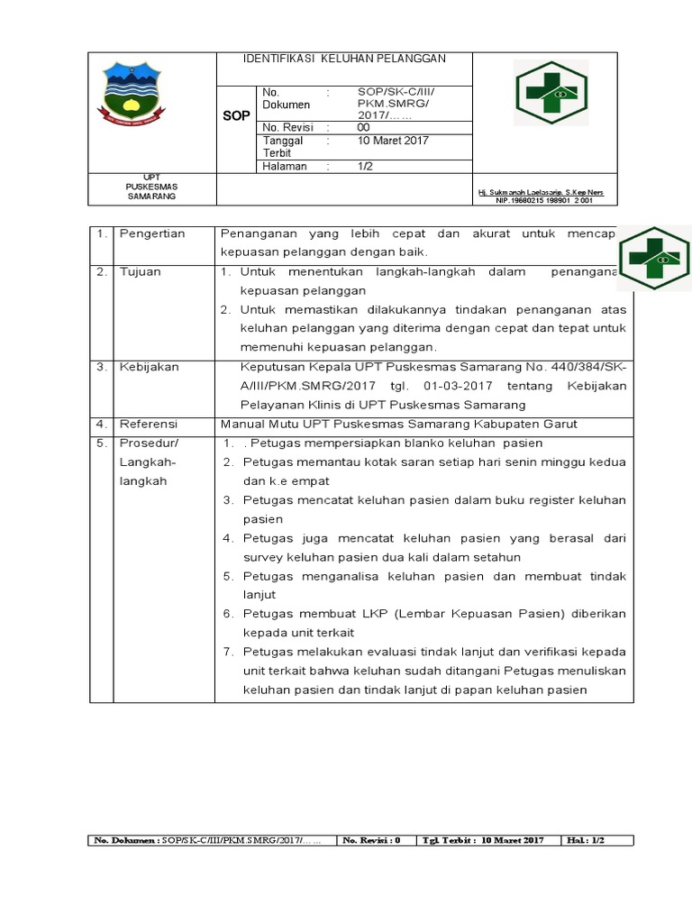 8 Spo Penanganan Keluhan Pelanggan | PDF