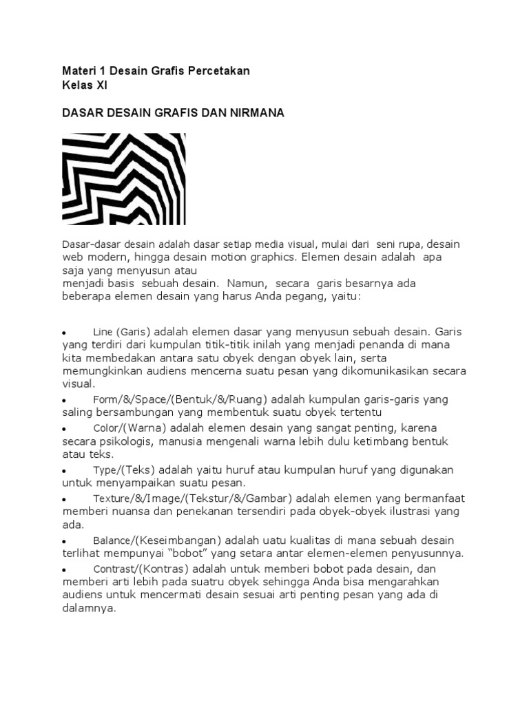 Materi 1 Dasar Desain Grafis Dan Nirmana | PDF | Seni