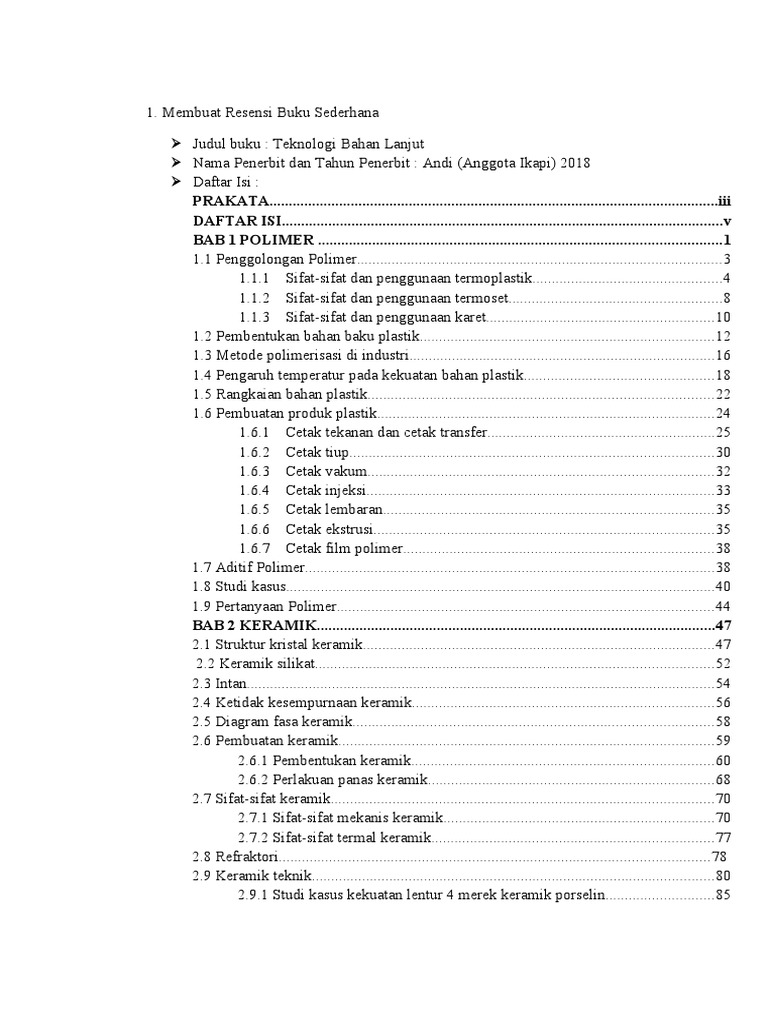 Resensi Teknologi Bahan Lanjut | PDF | Griya & Taman | Teknologi & Rekayasa
