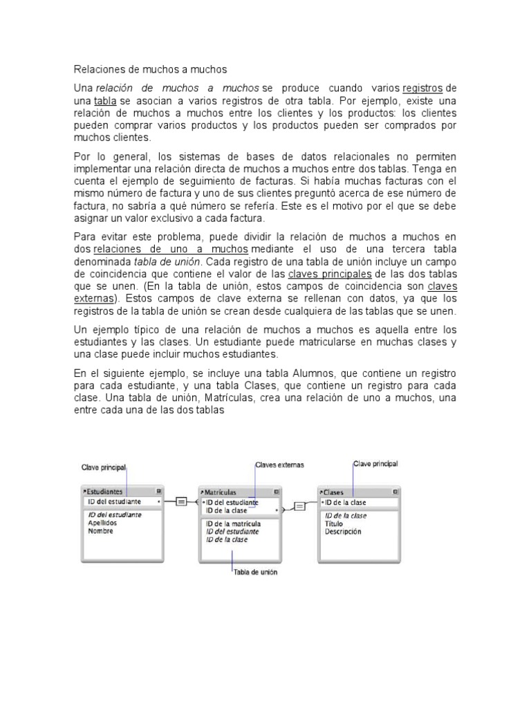 Relaciones de Muchos A Muchos | Descargar gratis PDF | Base de datos ...