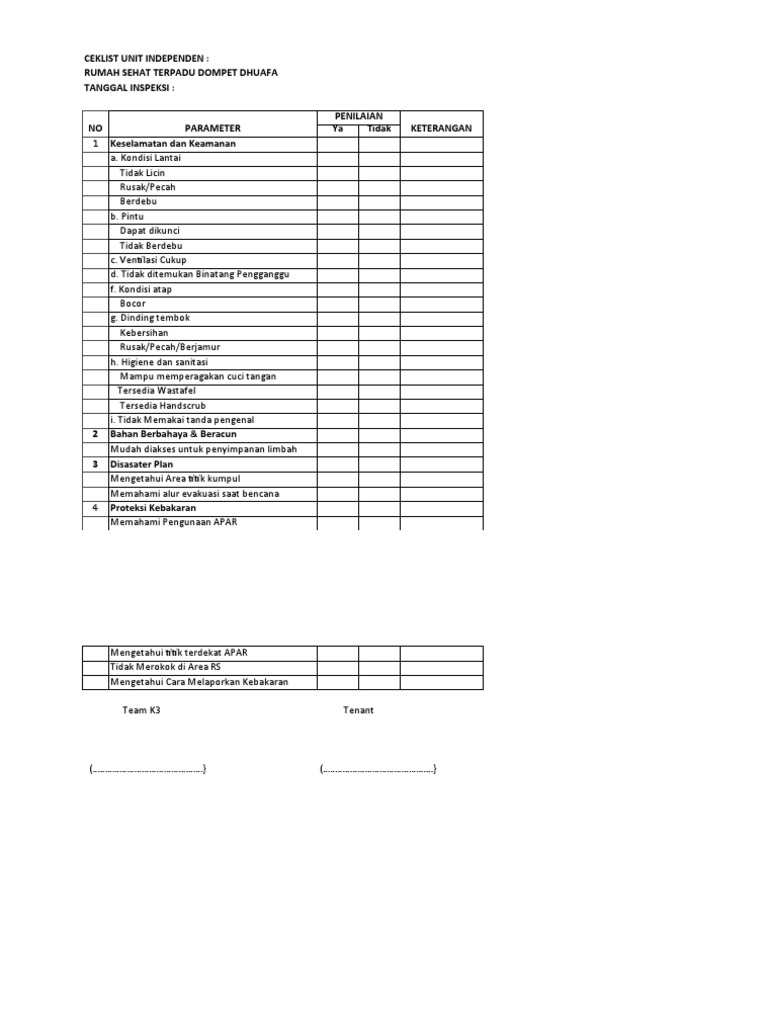 MFK 2 EP 4 Ceklis Kepatuhan Tenan Fiks | PDF