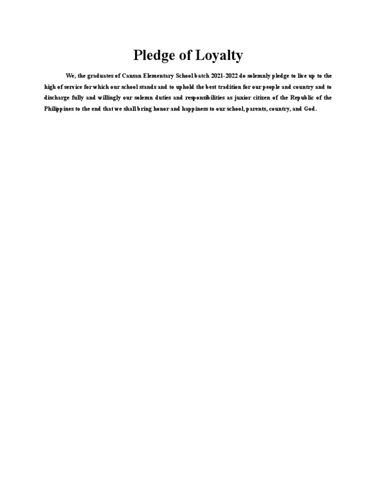 Pledge of Loyalty | PDF