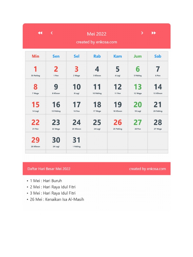 Kalender Mei 2022 | PDF