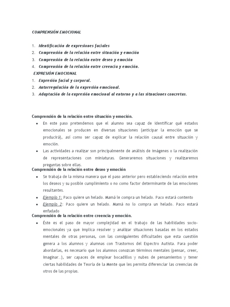 Comprensión Emocional en Niños | PDF | Las emociones | Mente