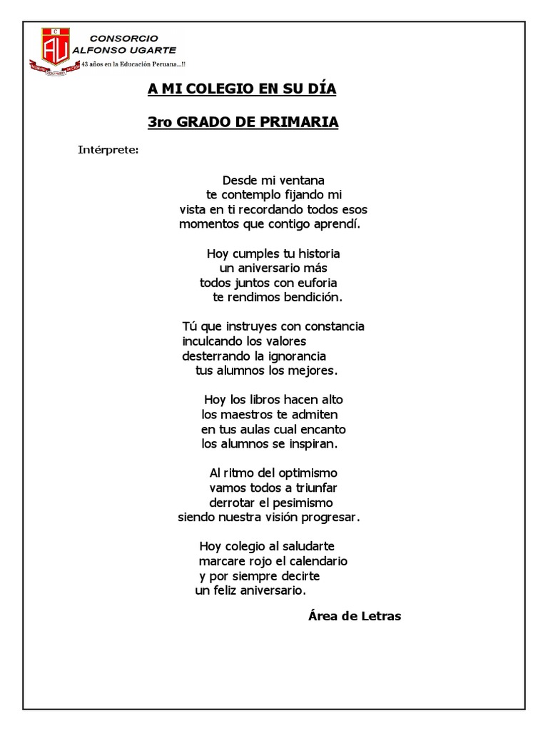 Poesia Concurso - 3 Grado | PDF | Relaciones personales, crianza y ...