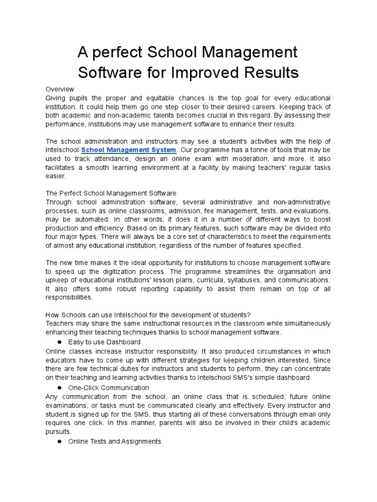 A Perfect School Management Software For Improved Results | PDF ...