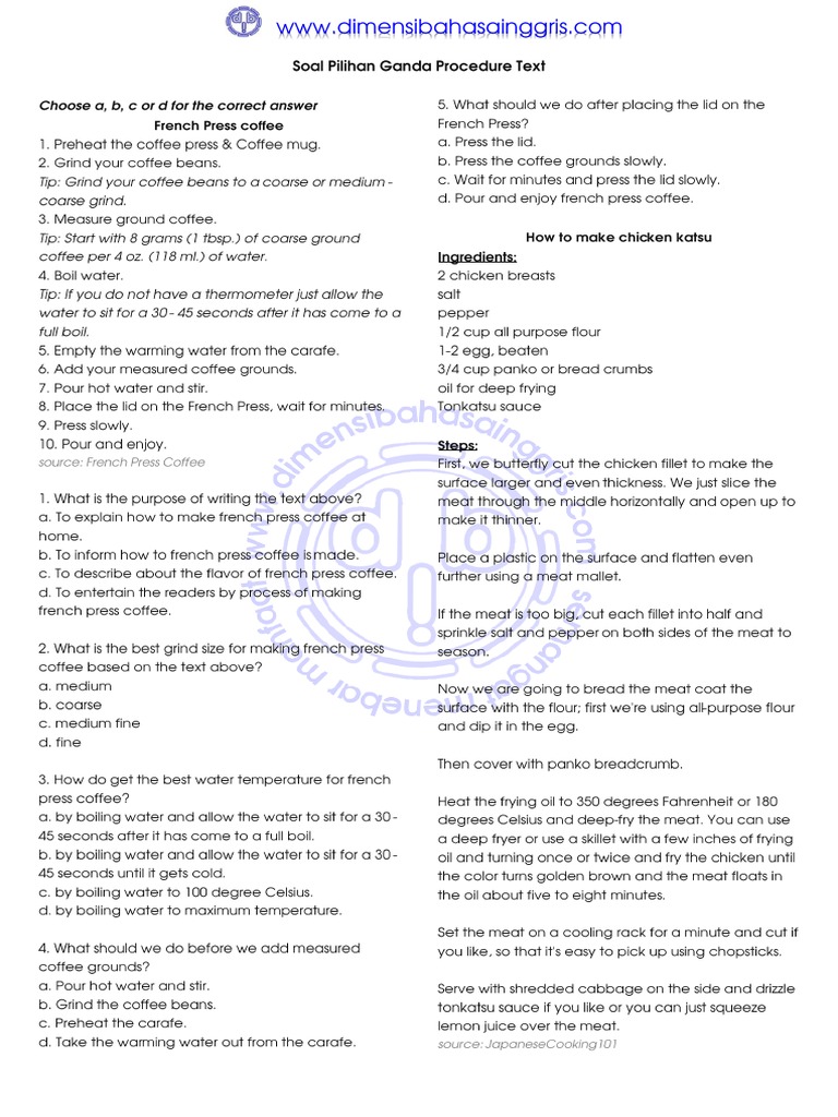 Soal Procedure Text 2 - Kelas 9 - BHS ING | PDF