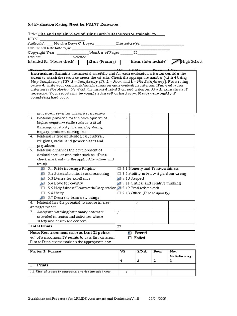Evaluation Tool For Printed | PDF | Hyperlink | Menu (Computing)