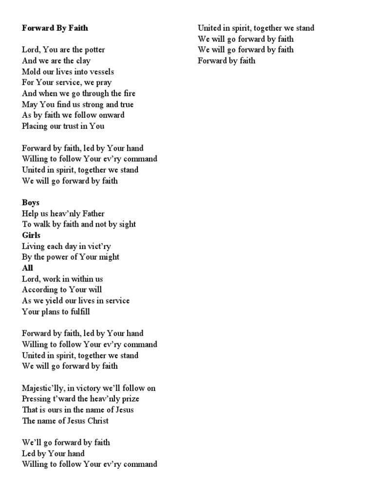 Forward by Faith | PDF