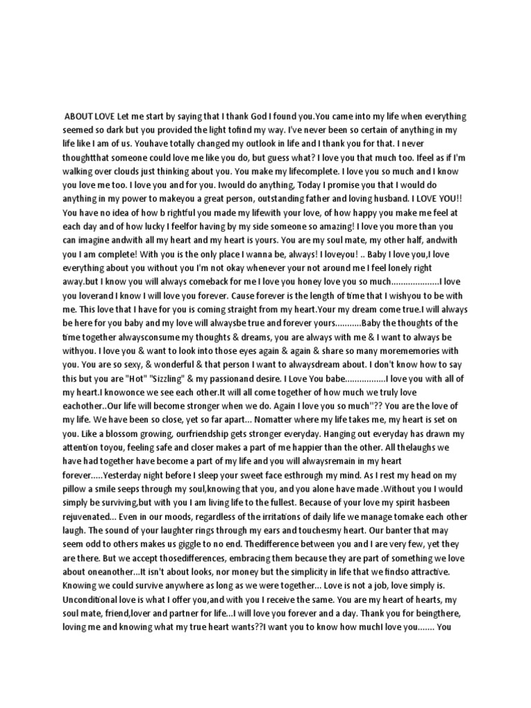 Heartfelt Love Letter | PDF | Love | Metaphysics