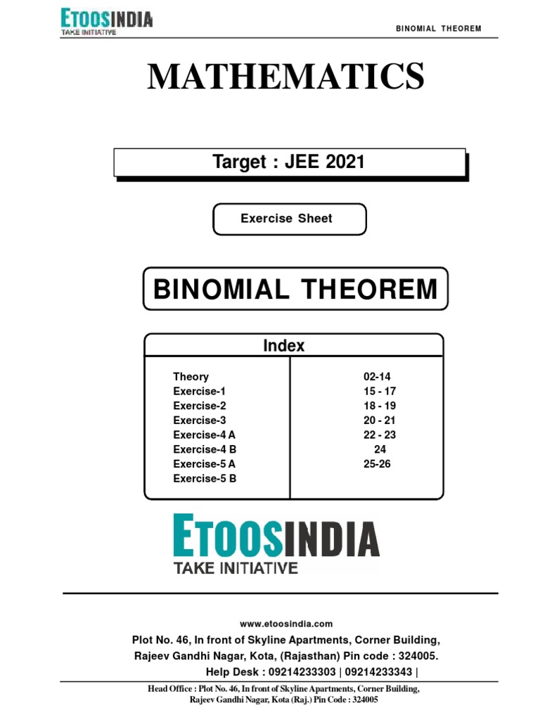 Mathematics: Binomial Theorem | PDF | Combinatorics | Mathematical Objects