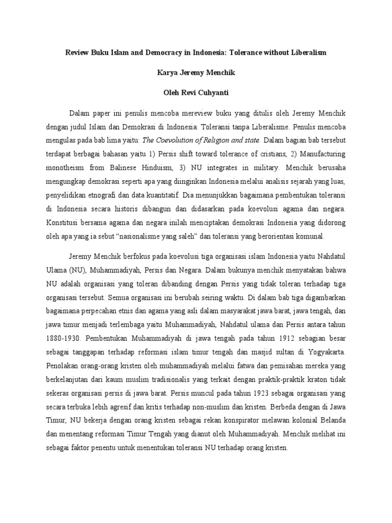 Toleransi Agama dalam Demokrasi Indonesia | PDF | Politik