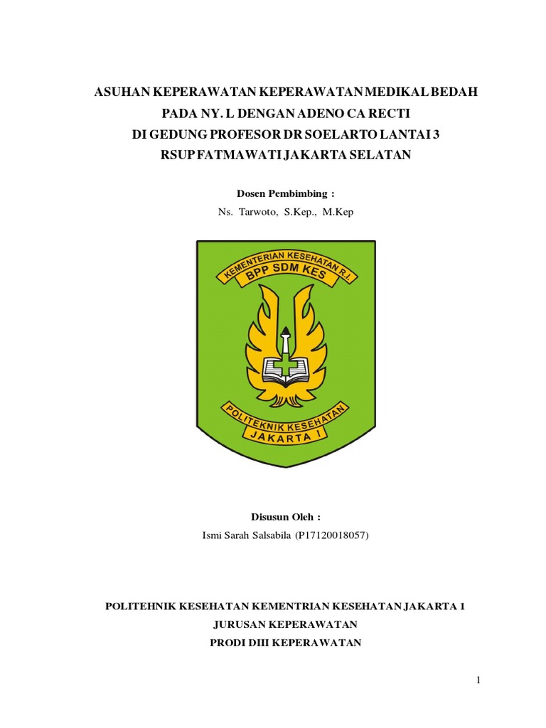 Askep Ny. L Dengan Adeno Ca Recti - Ismi Sarah Salsabila | PDF