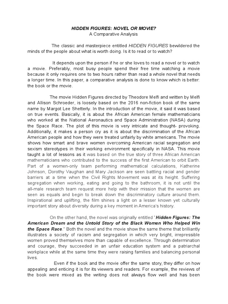 Hidden Figures: Book vs. Movie Analysis | PDF | Hidden Figures