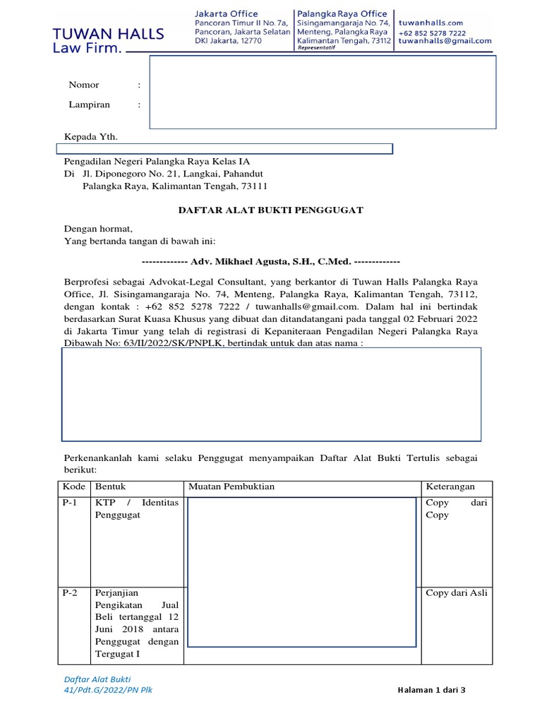 Daftar Alat Bukti | PDF