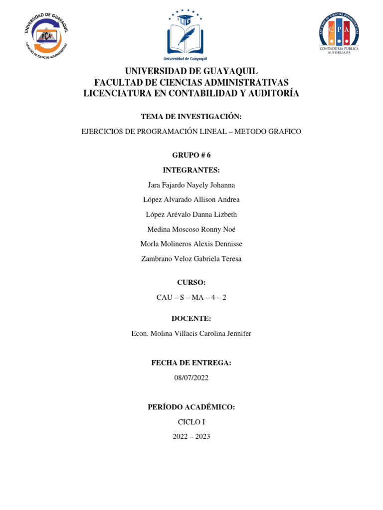 Tarea 5 - Ejercicios de Programacion Lineal Metodo Grafico | PDF ... Tarea 5 - Ejercicios de Programacion Lineal Metodo Grafico | PDF ...