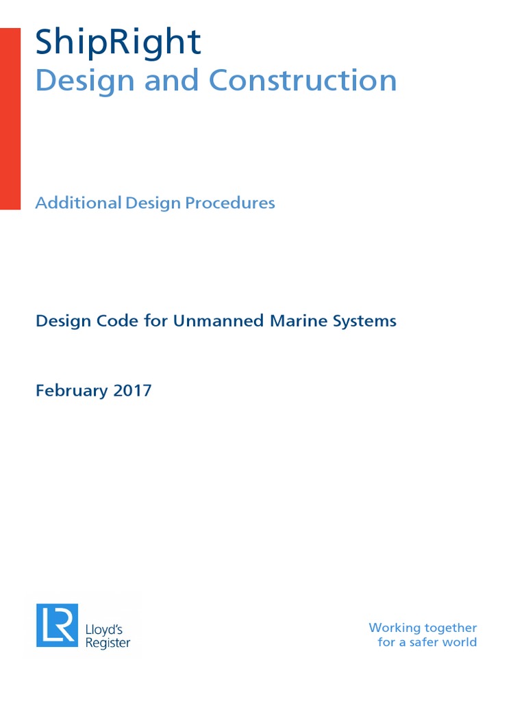 ShipRight - Design Code For Unmanned Marine Systems - 2017 | PDF ...