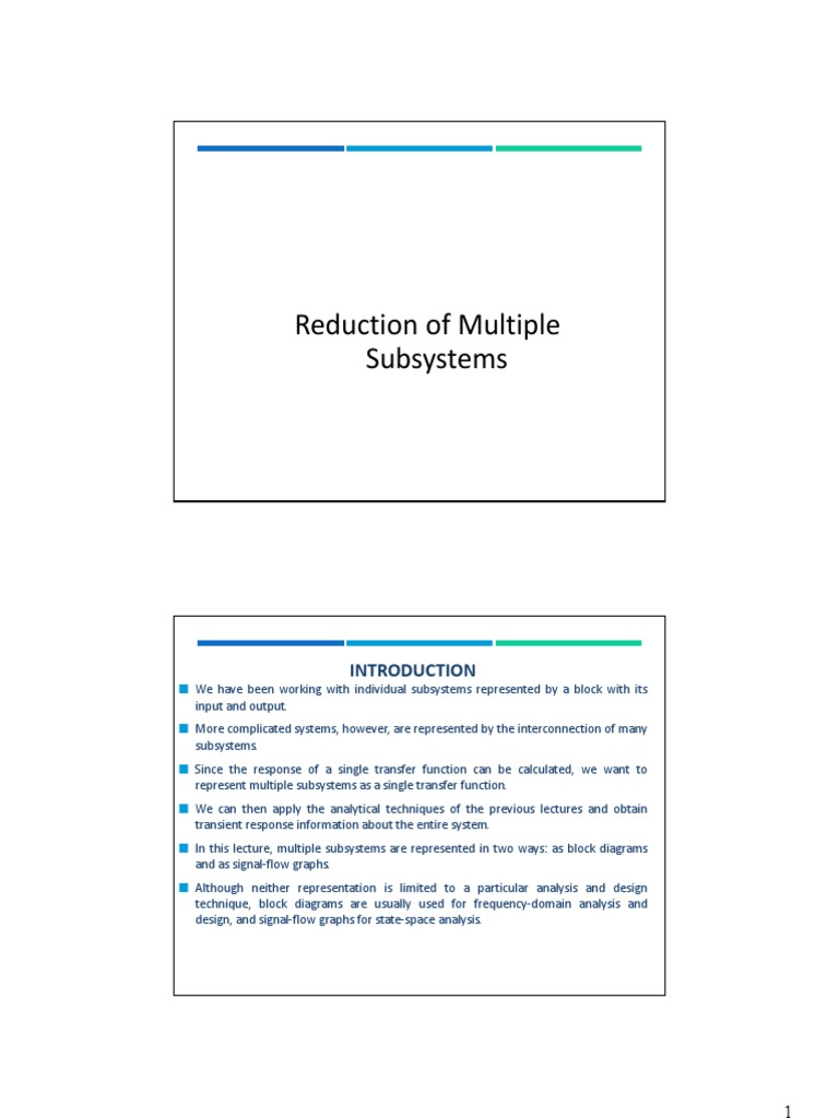 Reduction Of Multiple Subsystems Download Free Pdf Damping