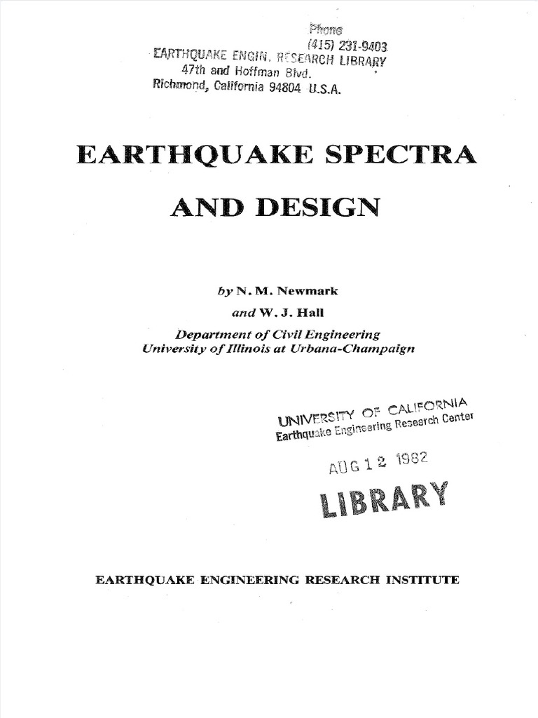 1982 Newmark Hall Eeri Earthquake Spectra and Design | PDF ...
