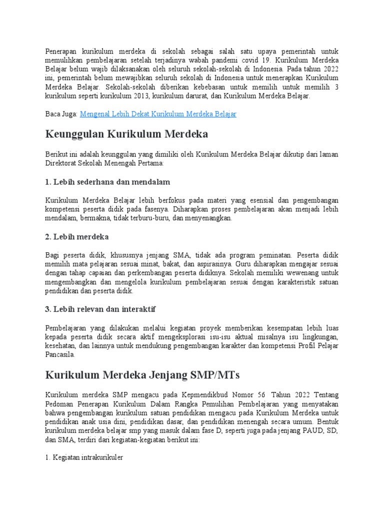 Implementasi Kurikulum Merdeka SMP | PDF
