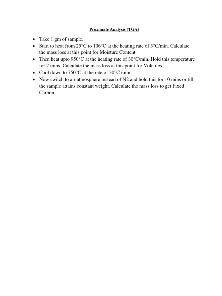 Procedure For Proximate Analysis of Biomass | PDF