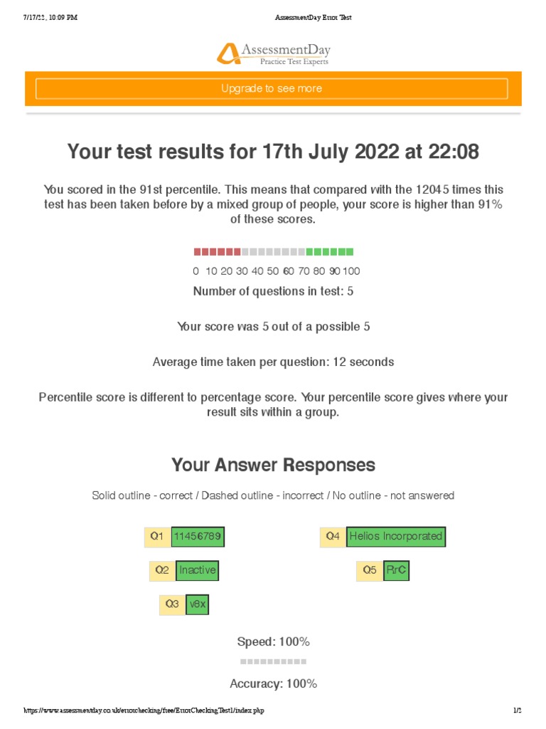 AssessmentDay Error Test | PDF