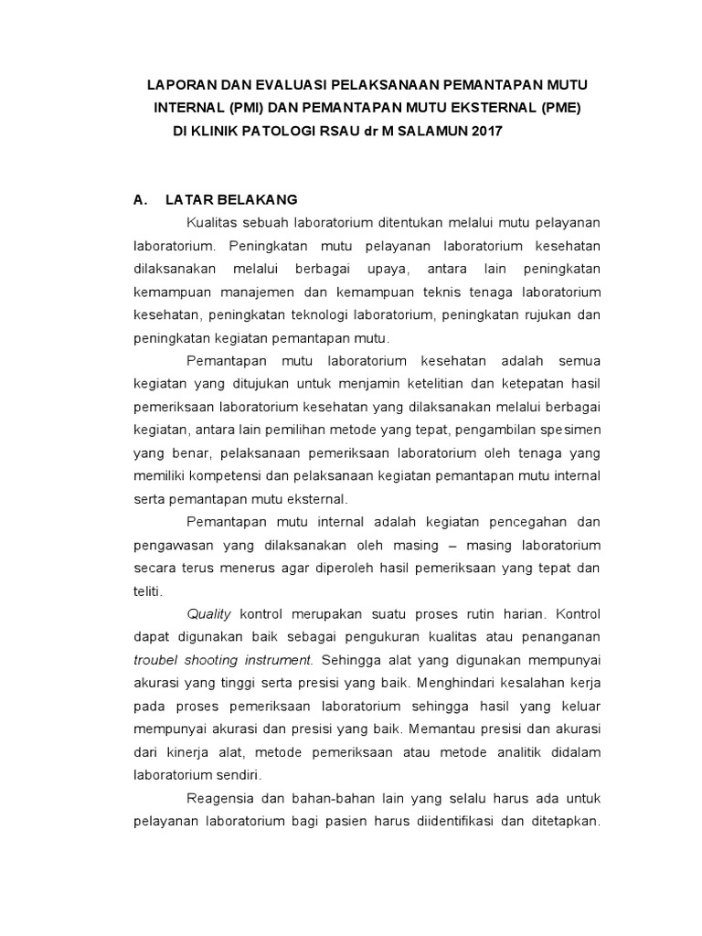 Laporan Evaluasi Pmi - Pme 2017 | PDF