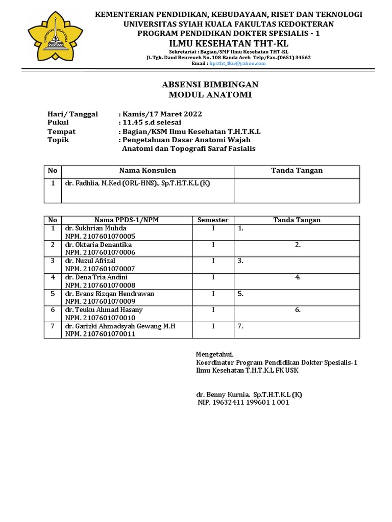 Absen Bimbingan | PDF