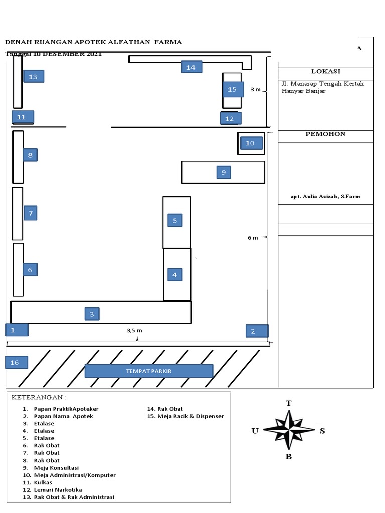 Denah Apotek Alfathan Farma | PDF