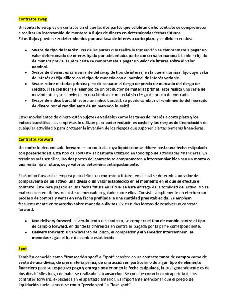 Contratos Swap | PDF | Swap (Finanzas) | Outsourcing