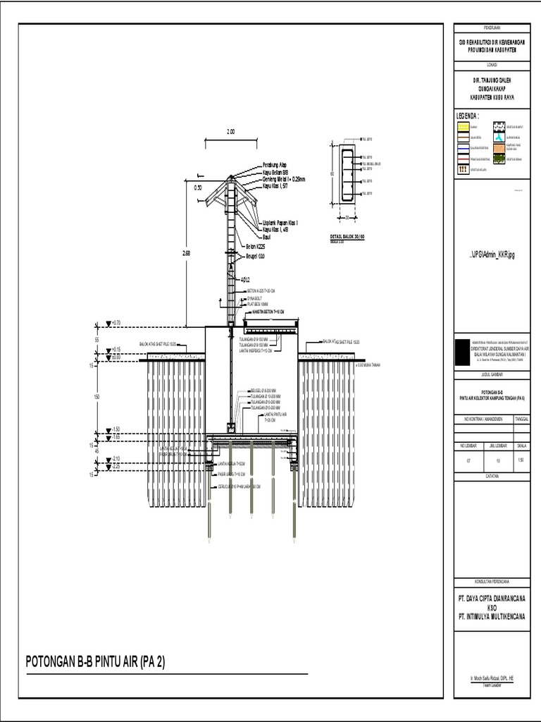 Potongan B-B Pintu Air (Pa 2) : Legenda: 2.00 | PDF