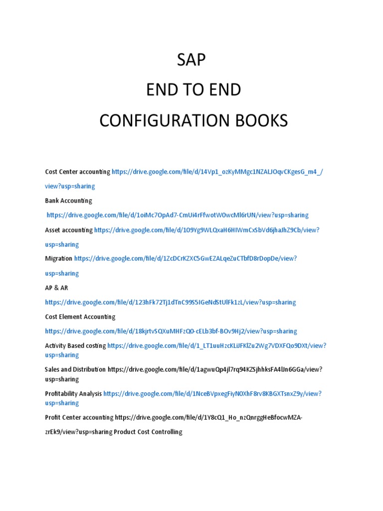 SAP FICO End-To End Configuration Books | PDF