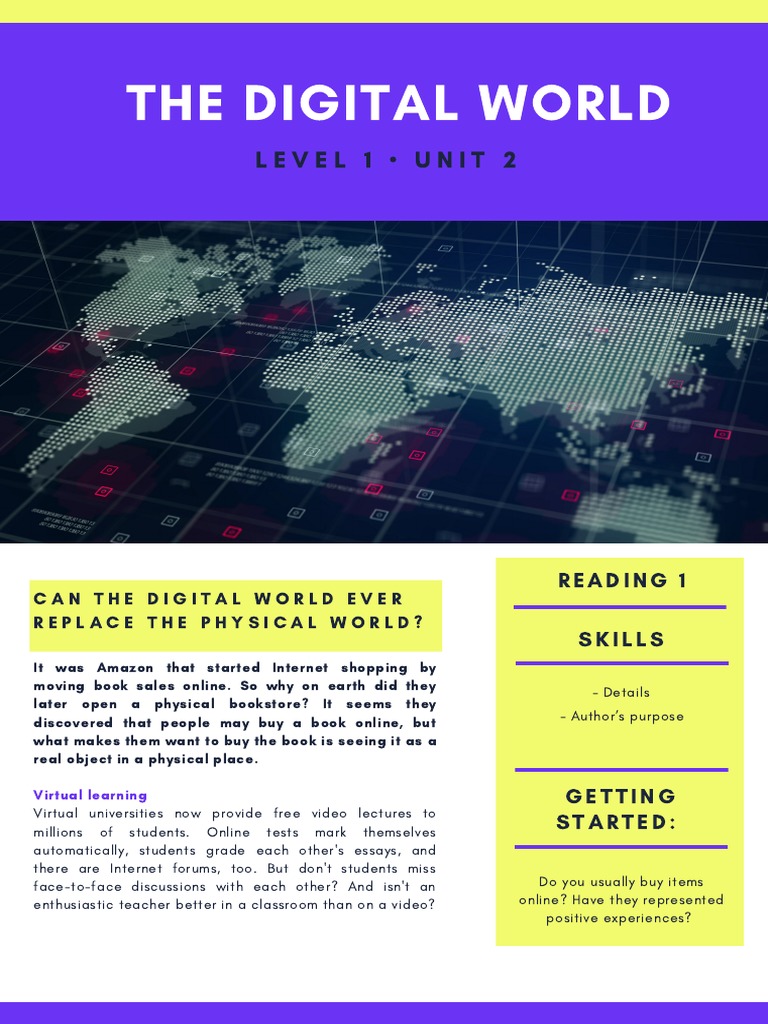 The Digital World: Level 1 - Unit 2 | PDF | Books | Online And Offline