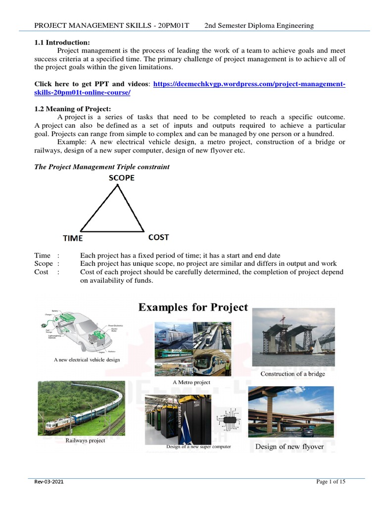 Project Management Skills - Rev 03 - 2021 | PDF | Project Management ...