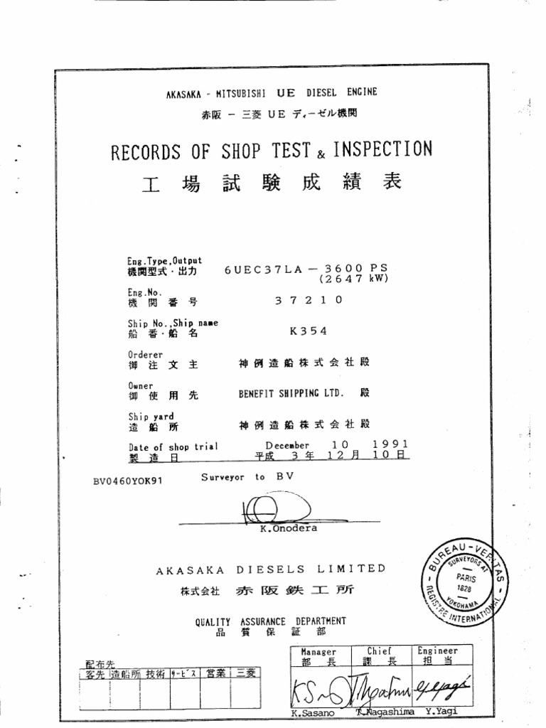 Shop Test and Inspection | PDF
