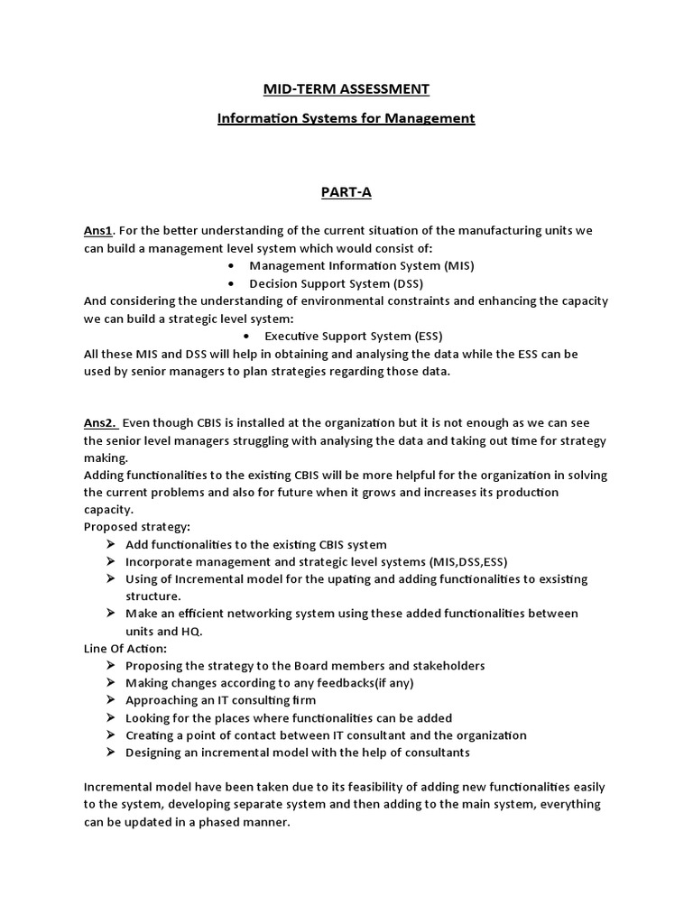 Mid-Term Assessment Information Systems For Management | PDF | Cloud ...