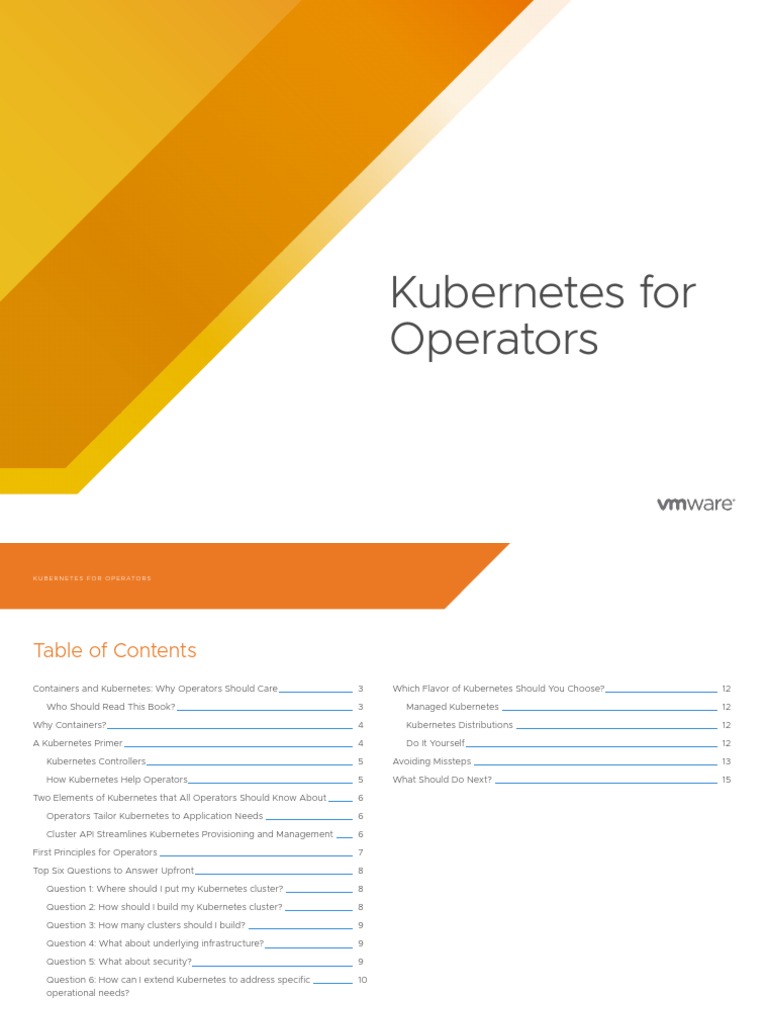 VMware K8s For Operators Ebook | PDF | Cloud Computing | Computer Cluster