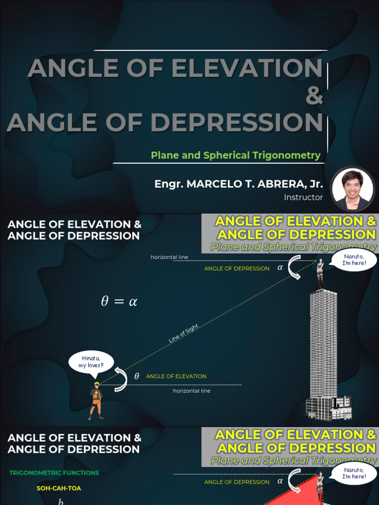 2. Angle of Elevation and Angle of Depression | PDF | Trigonometric ...
