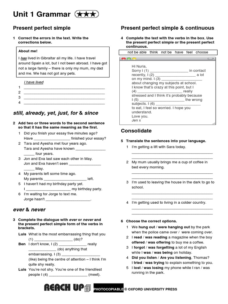 Grammar Unit 1 3star | PDF | Linguistics | Cognitive Science