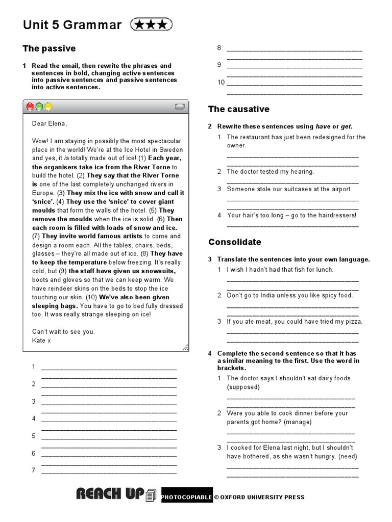 Grammar Unit 5 3 Star | PDF