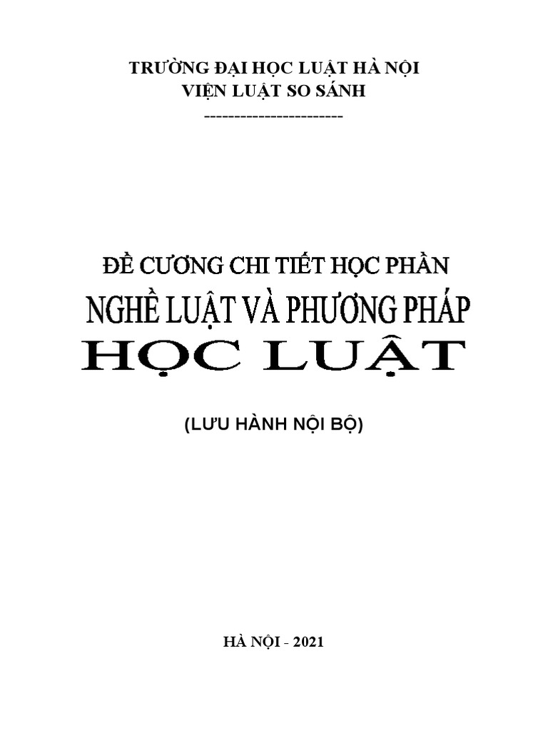 De Cuong Nghe Luat&PP Hoc Luat-2021-2022-K.46 | PDF