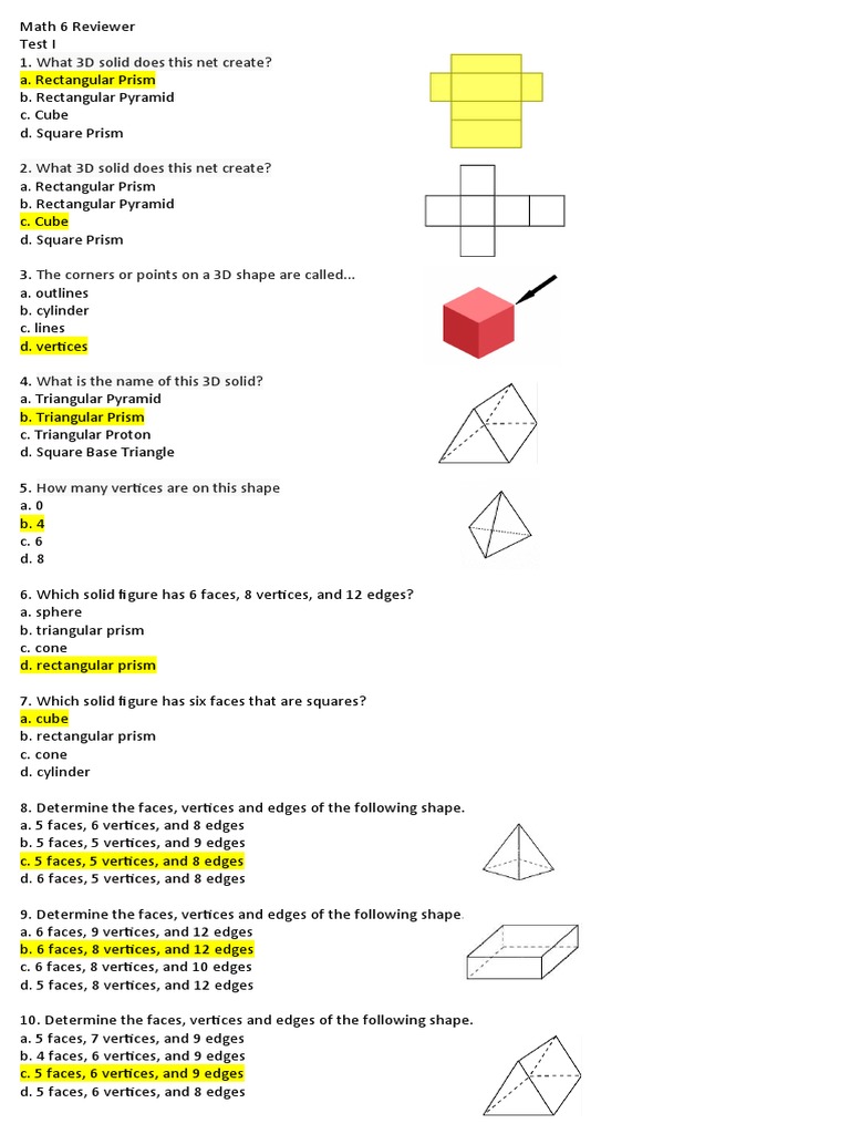 What 3D Solid Does This Net Create? | PDF