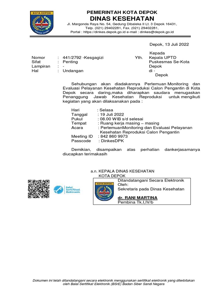 Surat Catin Puskes | PDF