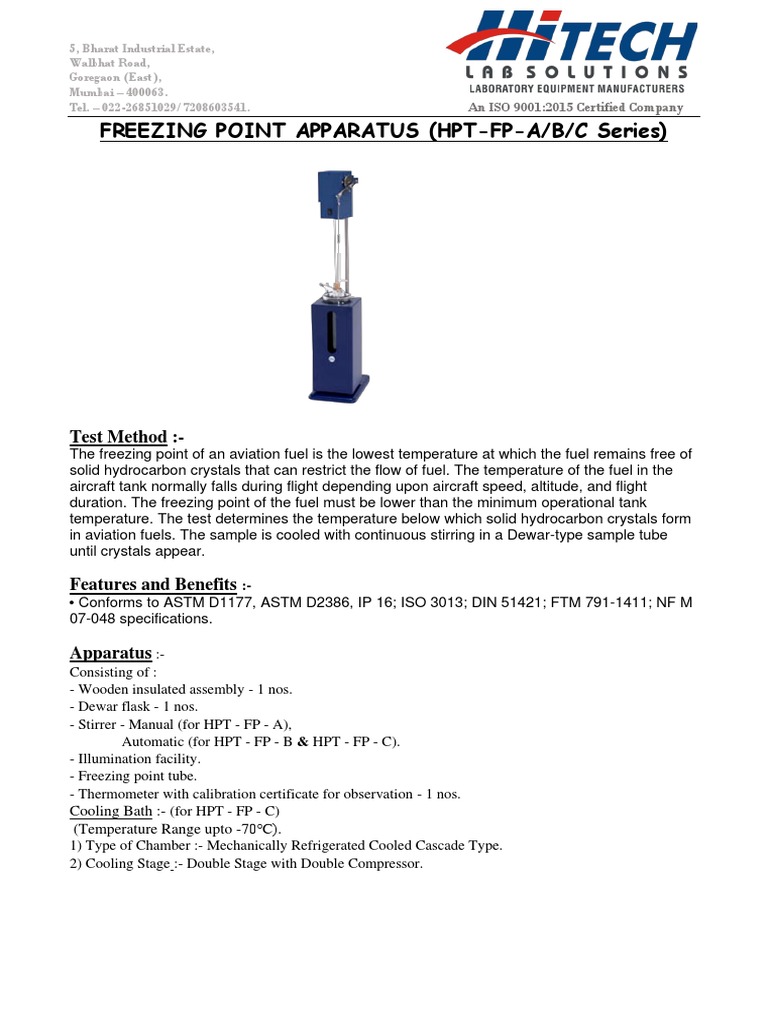 Freezing Point Apparatus Manual | PDF