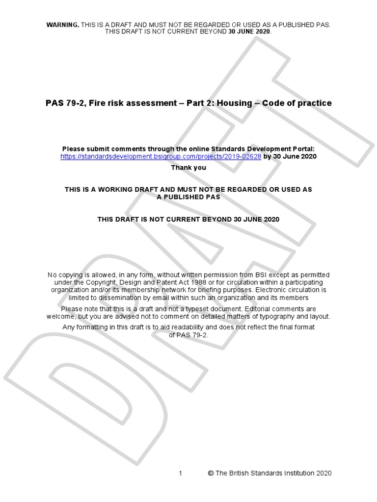PAS 79-2 - Draft For Public Comment | Download Free PDF | Fire Safety ...
